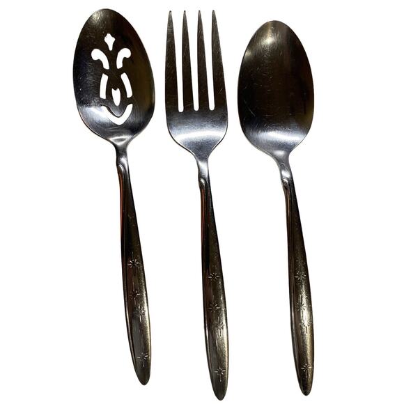 Oneida | Dining | Oneida Sunburst Stainless Flatware Serving Spoon Fork ...